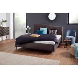 Westfalia Schlafkomfort Polsterbett grau Bezug Bett: Velours mit grober Lederoptik (100% Polyester);Bonnellfederkernmatratze: 51% Polypropylen, 39% Polyester, 10% Baumwolle;