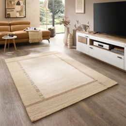 Wollteppich Theko, B:250cm H:10mm L:350cm, beige, Schurwolle, Wohnzimmer, Teppiche, "Origin Loop 5", handgetuftet, reine Schurwolle, Unifarben, mit