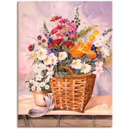 Artland Leinwandbild &raquo;Stillleben mit K&uuml;rbissen&laquo; Blumen 1 Stk. tlg. auf Holzrahmen gespannt bunt Leinwand B/H/T: 30cm x 40cm, Leinwandbild Blumen Hochformat, 1