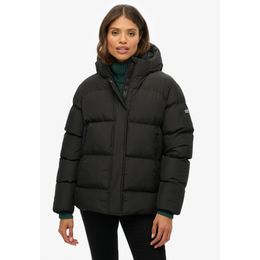 Superdry Damen Steppjacke "HOODED 5 BAFFLE SPORTS PUFFER", schwarz, Gr. S, unifarben, Web, Obermaterial: 100% Polyester, Jacken, mit Rei&szlig;verschluss,