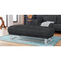 W.Schillig Hocker &raquo;montanaa&laquo; mit Metallkufen in Chrom gl&auml;nzend, Breite 141 cm schwarz B/H/T: 141cm x 42cm x 61cm, Longlife Xtra-Leder Z59