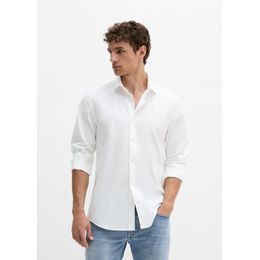 Marc O'Polo MARC O'POLO Herren Langarmhemd, wei&szlig;, Gr. S, Web, Obermaterial: 96% Baumwolle, 4% Elasthan, Hemden, shaped aus Stretch-Popeline