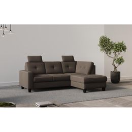 OTTO home Ecksofa &raquo;Varese&laquo; wahlweise mit Schlaffunktion und Bettkasten braun 90% Polyester 10% Polyamid B/H/T: 226cm x 91cm x 170cm, Struktur, 