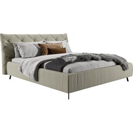 Home Affaire Polsterbett &raquo;Elloree, in 4 Breiten bis 200cm, auch in Leder&laquo; Kopfteilh&ouml;he 105 cm, belastbar bis 280 kg, auch in &Uuml;berl&auml;nge 220cm silber 