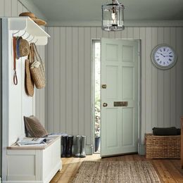 Laura Ashley Vliestapete &raquo;Chalford Holzplanken&laquo; Holz glatt 10mx52cm (ca. 5m2) gr&uuml;n Vlies B/L: 0,52m x 10m, Rollen: 1