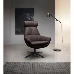 BETYPE Drehsessel &raquo;Be Organic High Back, Loungesessel, Hochlehnsessel&laquo; in elegantem Design mit Drehfunktion grau 100% Echtleder Semi-Anilin-Leder, 