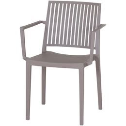siena GARDEN Gartensessel &raquo;Lane 2er Set Stapelsessel taupe&laquo; Set, 2 Stk. tlg. Gestell, Polypropylen/Glasfaser B/H/T: 57cm x 82cm x 56cm