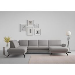 Sit & More sit&more Wohnlandschaft &raquo;Fashion U-Form&laquo; wahlweise mit Kopfteilverstellung, Vorziehsitz, motorisch, Metallf&uuml;&szlig;e grau B/H/T: 338cm x 84cm x 207cm, Luxus