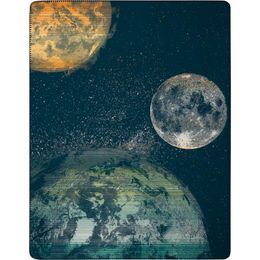 Biederlack Wohndecke &raquo;Wohndecke Cosmos&laquo; 150 x 200, mit Zierstich blau Baumwolle, Polyacryl, Polyester B/L: 150cm x 200cm