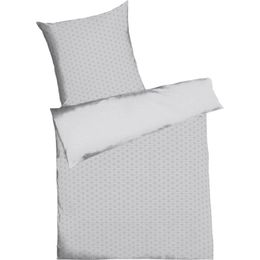 Kaeppel Wendebettw&auml;sche &raquo;Moment&laquo; 2 Stk. Mako Satin und Biber (Flanell), 100% Baumwolle, mit Rei&szlig;verschluss grau Mako-Satin, Obermaterial: 100% Baumwolle B/L: 