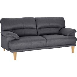 Trendmanufaktur 3-Sitzer &raquo;Cecilia, Sofa in italienischem Design&laquo; mit tollem Sitzkomfort, extrabequeme Armlehnen, Holzf&uuml;&szlig;e grau B/H/T: 200cm x 87cm x 