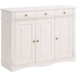 OTTO home Sideboard &raquo;Teresa&laquo; Ma&szlig;e (B/T/H): 118/40/90 cm, Kommode, 3-t&uuml;rig, Breite 118 cm, aus massiver Kiefer, FSC wei&szlig; B/H/T: 118cm x 90cm x 40cm, 3 