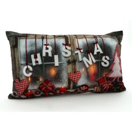 Weckbrodt-Gardinen Dekokissen &raquo;Christmas&laquo; Velour, Weihnachten, Kissenh&uuml;lle ohne F&uuml;llung, 1 St&uuml;ck bunt Polyester B/L: 30cm x 50cm, 1 Stk.