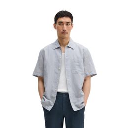 Marc O'Polo MARC O'POLO Herren Kurzarmhemd, grau, Gr. S, Web, Obermaterial: 50% Baumwolle, 50% Leinen, Hemden, regular aus Leinen-Bio-Baumwoll-Mix
