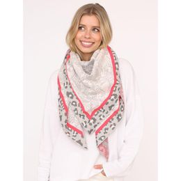 Zwillingsherz Damen Modetuch &raquo;Dreieckstuch BW "Angry Leo"&laquo; mit Leo-Kopf und auff&auml;lligem Leo Muster orange Einheitsgr&ouml;&szlig;e