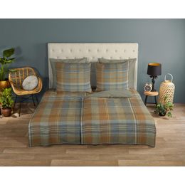 Good Morning Wendebettw&auml;sche &raquo;Humfried&laquo; 2 Stk. 100% Baumwolle, Renforc&eacute;, Rei&szlig;verschluss, Wendeoptik braun Renforc&eacute;, Obermaterial: 100% Baumwolle B/L: 