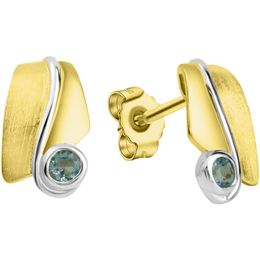 Firetti Damen Paar Ohrstecker &raquo;Schmuck Geschenk Silber 925 Ohrschmuck Ohrringe Bicolor&laquo; mit Blautopas (behandelt) blau Silber 925 (Sterlingsilber)