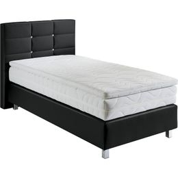 Westfalia Schlafkomfort Boxspringbett mit Kn&ouml;pfen in Kristalloptik, wahlweise mit Topper schwarz Bezug: Kunstleder, Polyurethan;Polsterung: 100% Polyester Kunstleder Mit 