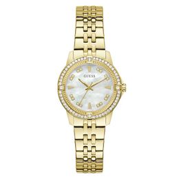 Guess Damen Quarzuhr &raquo;COLETTE&laquo; Armbanduhr, Damenuhr, Edelstahlarmband, analog gold Einheitsgr&ouml;&szlig;e