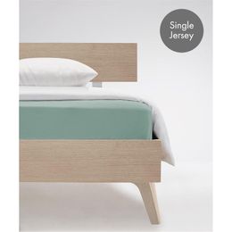 Fleuresse Spannbettlaken &raquo;Jenny C aus feinf&auml;digem Mako-Jersey&laquo; f&uuml;r Matratzen bis 23 cm H&ouml;he blau Mako-Jersey, Obermaterial: 100% Baumwolle B/L: 200cm,