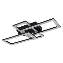 Globo LIGHTING LED Deckenleuchte &raquo;SAPENA&laquo; LED-Modul 1 Stk. Warmwei&szlig; Deckenlampe, Kristalle, beweglich, Wohnbereich, Essbereich, Flur schwarz 1 Stk.