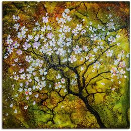 Artland Leinwandbild &raquo;Kirschbl&uuml;te&laquo; Baumbilder 1 Stk. tlg. auf Holzrahmen gespannt gr&uuml;n B/H/T: 70cm x 70cm, Leinwandbild Baumbilder quadratisch, 1 Stk.