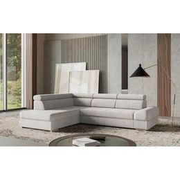 Sit & More sit&more Ecksofa &raquo;Broadway L-Form&laquo; mit verstellbaren Kopfteilen, wahlweise mit Schlaffunktion grau 90% Polyester, 10% Polyamid B/H/T: 270cm x 79cm x 