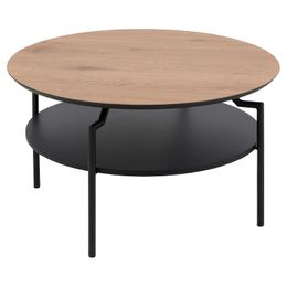 ACTONA GROUP Couchtisch &raquo;Goldington Beistelltisch, Kaffetisch&laquo; Sofatisch, rund, dekorativem Rahmen, 1 Ablage, T: 80 cm braun B/H/T: 80cm x 45cm x 80cm