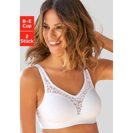 petite fleur by Lascana Entlastungs-BH &raquo;, Bralette-BH, Baumwoll-BH, BH ohne B&uuml;gel&laquo; Packung, 2 mit breiteren Tr&auml;gern, Baumwoll-Qualit&auml;t, gro&szlig;e Gr&ouml;&szlig;en 