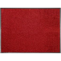 PRIMAflor-Ideen in Textil Fu&szlig;matte &raquo;CLEAN, Made in Belgium&laquo; rechteckig 8,5 mm H&ouml;he Schmutzfangmatte, gro&szlig;e Farbauswahl, waschbar rot Polyamid B : 40cm