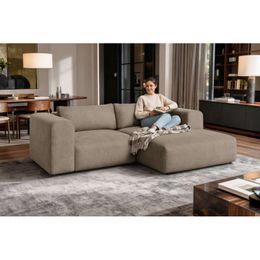 OTTO home Ecksofa &raquo;TIARRA Design-Sofa mit Ottomane recht/links bestellbar, Breite 241 cm&laquo; L-Form mit hochelastischer Schaum und Wellenunterfederung 
