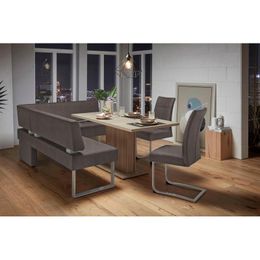 OTTO home Eckbank &raquo;Rab&laquo; in 2 Breiten (180 oder 200 cm), Bezug in verschiedenen Qualit&auml;ten braun Polyester B/H/T: 200cm x 88cm x 160cm, Strukturstoff, 
