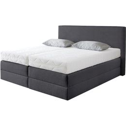 Westfalia Schlafkomfort Boxspringbett wahlweise mit Kaltschaum-Topper grau Strukturstoff (77% Polyester und 23% Viskose) Feinstruktur Kaltschaum-Topper, Liegefl&auml;che B/L: 