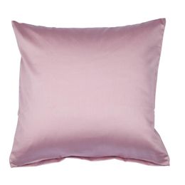 Janine Kissenbezug &raquo;Colors Mako Satin&laquo; mit Rei&szlig;verschluss, uni Kissenh&uuml;lle, feinf&auml;dig, 100% Baumwolle rosa Mako-Satin, Mako-Satin B/L: 80cm x 80cm, 1 Stk., 