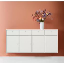 Sideboard &raquo;Mistral, Hochwertig Schrank, h&auml;ngend/stehend montierbar&laquo; mit T&uuml;ren und Schubladen, B: 177 cm, anpassungsbar Designm&ouml;bel wei&szlig; B/H/T: 177cm x