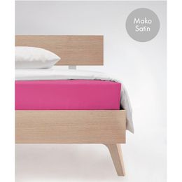 Fleuresse Spannbettlaken &raquo;Colours in Gr. 90x200, 140x200 oder 180x200 cm&laquo; Mako Satin, f&uuml;r Matratzen bis 23 cm H&ouml;he, Bettlaken, Spannbetttuch lila Mako