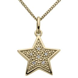 Firetti Damen Kettenanh&auml;nger &raquo;Schmuck Geschenk Gold 333 Halsschmuck Anh&auml;nger f&uuml;r Halskette Stern&laquo; mit Brillanten gold 0,02 P2 = erkennbare Einschl&uuml;sse