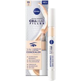 Nivea Damen Concealer &raquo;CELLULAR 3IN1 AUGENPFLEGE CONCEALER&laquo; mit abdeckender Wirkung, fl&uuml;ssige Textur, 24h Feuchtigkeit grau 4ml