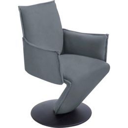 K+w Komfort & Wohnen K+W Komfort & Wohnen Esszimmerstuhl &raquo;Drive, Drehstuhl&laquo; () Sessel mit federnder Sitzschale, Drehteller in Metall schwarz Struktur blau Cloud: 