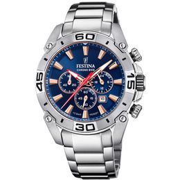 Festina Herren Chronograph &raquo;Chrono Bike 2021&laquo; Armbanduhr, Quarzuhr, Herrenuhr, Stoppfunktion, Edelstahlarmband silber Einheitsgr&ouml;&szlig;e