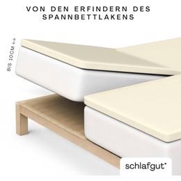 Schlafgut Spannbettlaken &raquo;Pure Split-Topper&laquo; MADE IN GREEN by OEKO-TEX gelb Jersey-Elasthan, Obermaterial: 95% Baumwolle, 5% Elasthan 1 Stk., Jersey-Elasthan, 