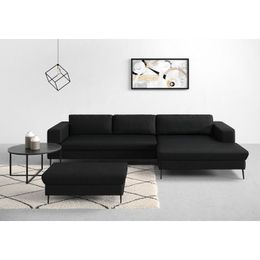 DOMO collection Ecksofa &raquo;Modica, zeitlos und elegant, L-Form&laquo; Auch in Cord, Fu&szlig;h&ouml;he passend f&uuml;r g&auml;ngige Saugroboter! grau 100% Polyester B/H/T: 329cm 