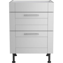 Optifit Kochfeldumbauschrank &raquo;Ahus&laquo; Breite 60 cm grau hellgrau, B/H/T: 60cm x 87cm x 58,4cm, Schubladen: 2 Stk.