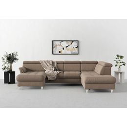 Sit & More sit&more Wohnlandschaft &raquo;Marano U-Form&laquo; inklusive Kopfteilverstellung, optional Schlaffunktion & Bettkasten grau 98% Polyester, 2% Polyamid B/H/T: 