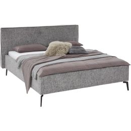 Meise M&ouml;bel meise.m&ouml;bel Polsterbett &raquo;Riva II&laquo; mit schwarzen Metallf&uuml;&szlig;en, wahlweise mit Bettkasten grau Liegefl&auml;che L&auml;nge B: 200cm x 180cm, Strukturstoff inkl. 
