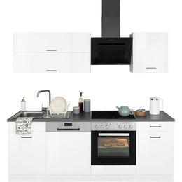 KOCHSTATION K&uuml;chenzeile &raquo;KS-Trier&laquo; ohne E-Ger&auml;te, Breite 220 cm wei&szlig; B/H/T: 220cm x 60cm