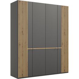 Musterring Kleiderschrank &raquo;Isabelle&laquo; Lamellen in Eiche, Griffe in silber, verschiedene Gr&ouml;&szlig;en und Farben grau Hartfaserplatte, Holzwerkstoff Graphit-Dekor, B/H/T