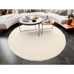 OCI DIE TEPPICHMARKE Hochflor-Teppich &raquo;Soft Dream&laquo; rund 30 mm H&ouml;he weich durch Microfaser, Shaggy, Langflor, Wohnzimmer beige Kunstfaser &Oslash; 200cm 1 Stk