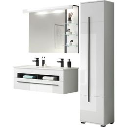 Home Affaire Badm&ouml;bel-Set &raquo;Cantara, Bad im modernen Design, 3-teiliges Badezimmer&laquo; Set, 3 Stk. tlg. wei&szlig; Einheitsgr&ouml;&szlig;e