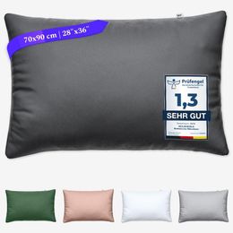 Kissenbezug &raquo;Mikrofaser Kissenbezug - Allergiker Kopfkissenbezug - unfassbar weich&laquo; Gr&ouml;&szlig;e 80x80, 40x80 und 70x90 cm; versteckter Rei&szlig;verschluss grau 